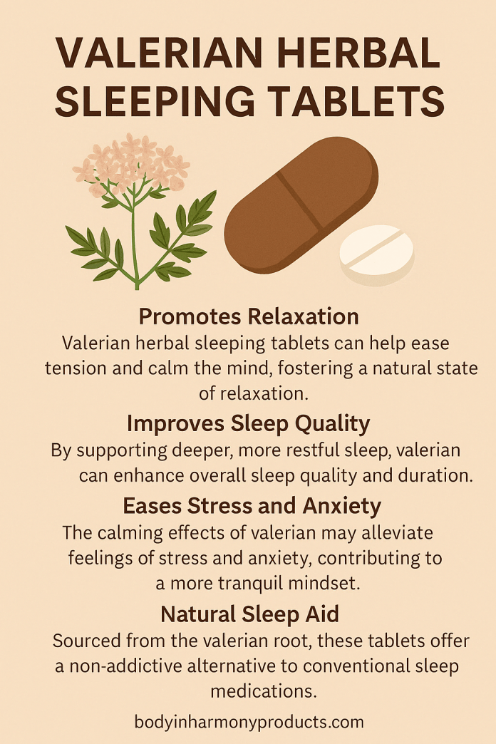 Valerian Herbal Sleeping Tablets for Restful, Natural Sleep - Body in ...