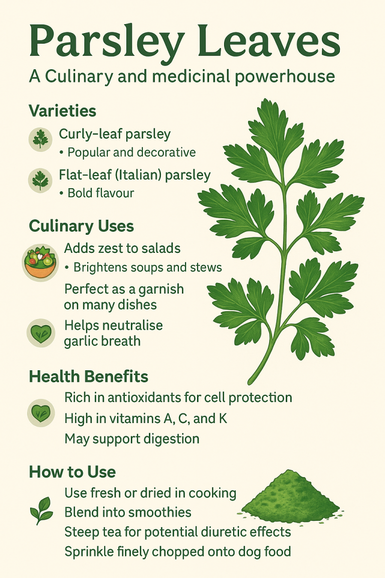 Parsley Leaves: Health Benefits, Nutrition & Everyday Uses - Body in Harmony Products