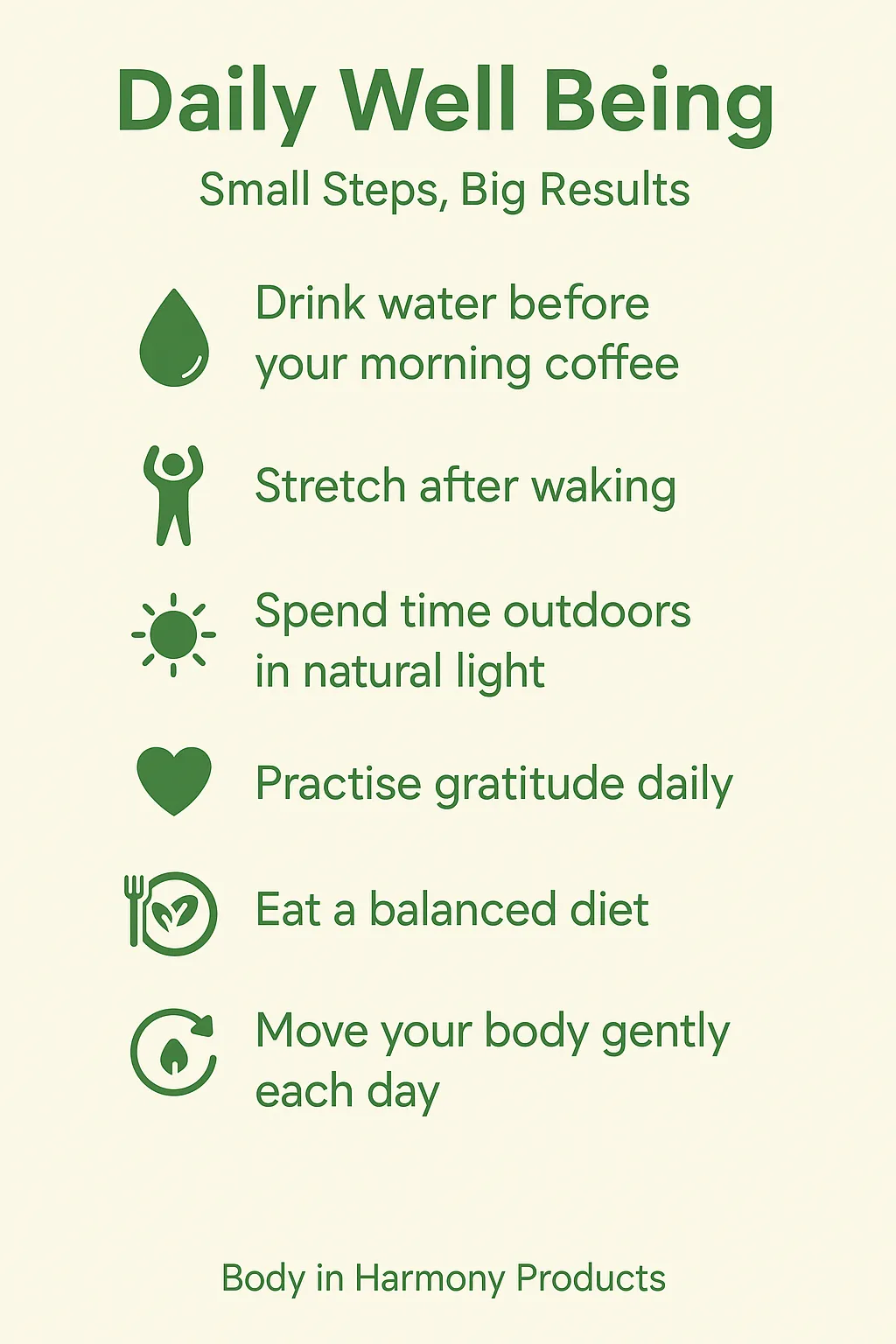 Daily Well Being: Simple Habits for Everyday Health - Body in Harmony ...